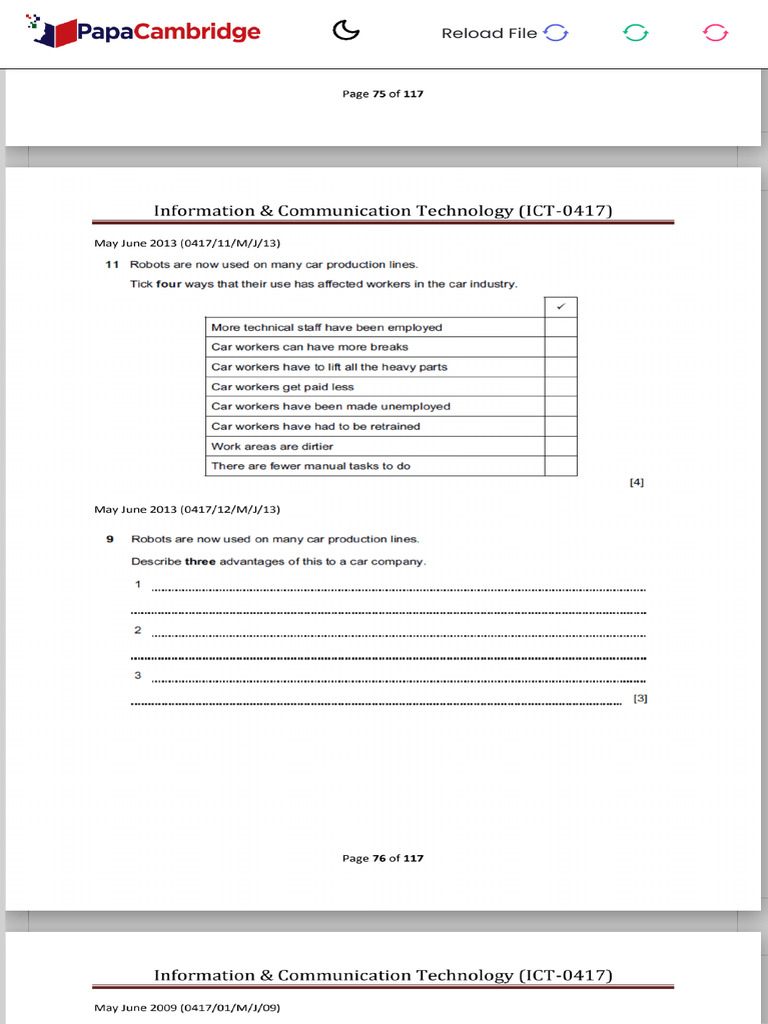 ICT 0417 Past Papers Overview | PDF