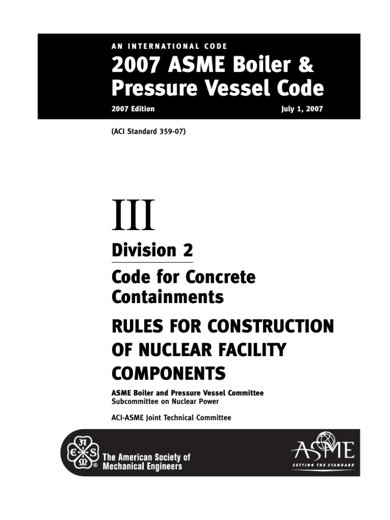 ASME 2007 Nuclear Concrete Code | PDF | Secondary Sector Of The Economy ...