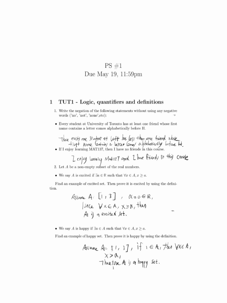 Mat137 PS1 | PDF