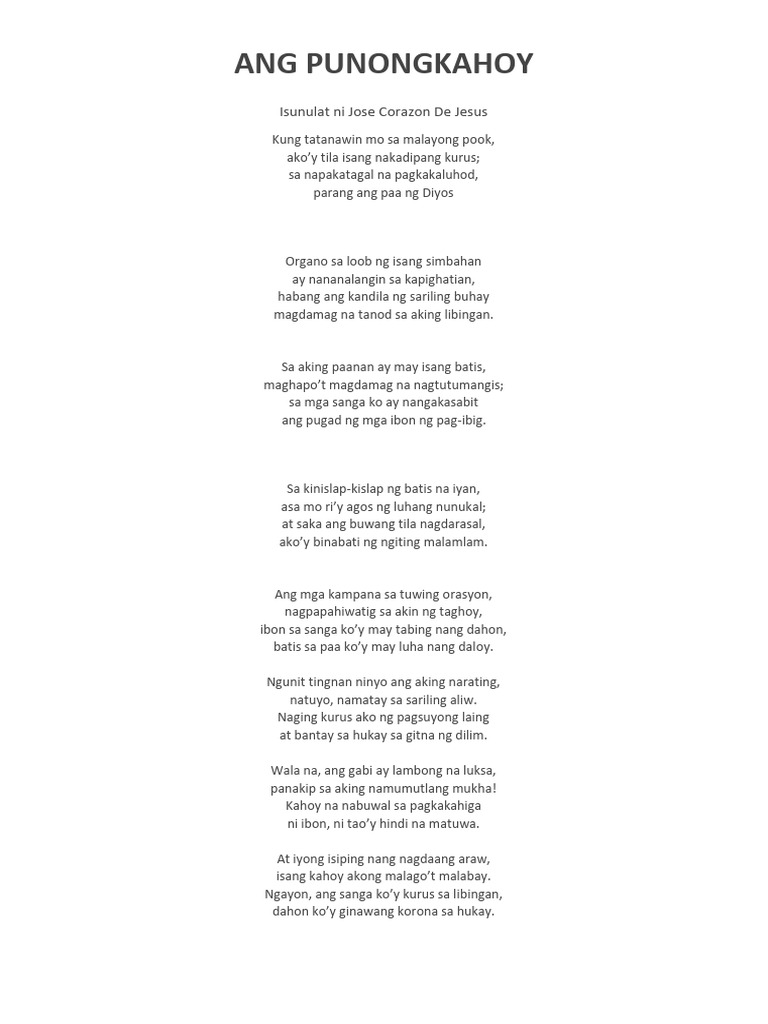 JL Filipino Tula | PDF