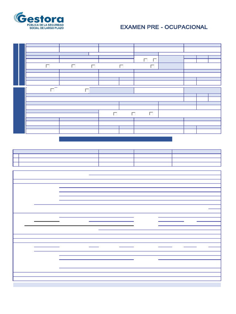 1 Formulario - Gestora | PDF | Examen físico | Enfermedades y trastornos