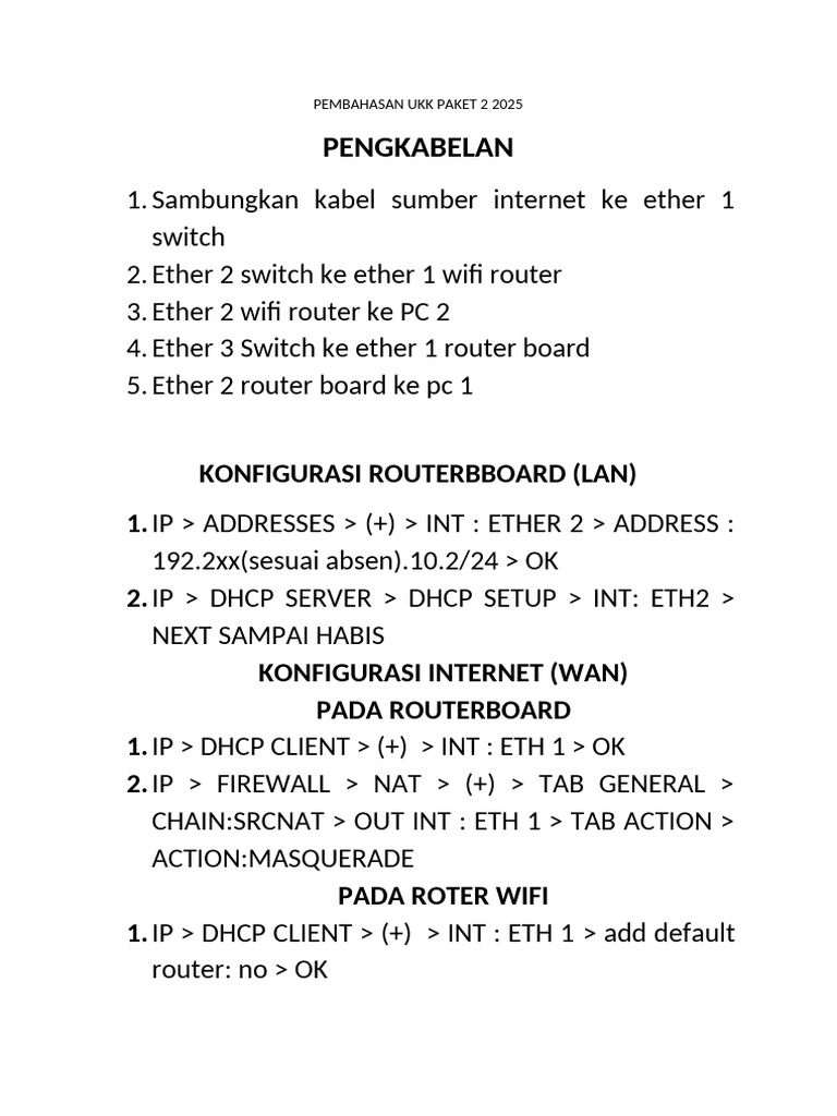Pembahasan Ukk Paket 2 2025 | PDF | Ip Address | Router (Computing)