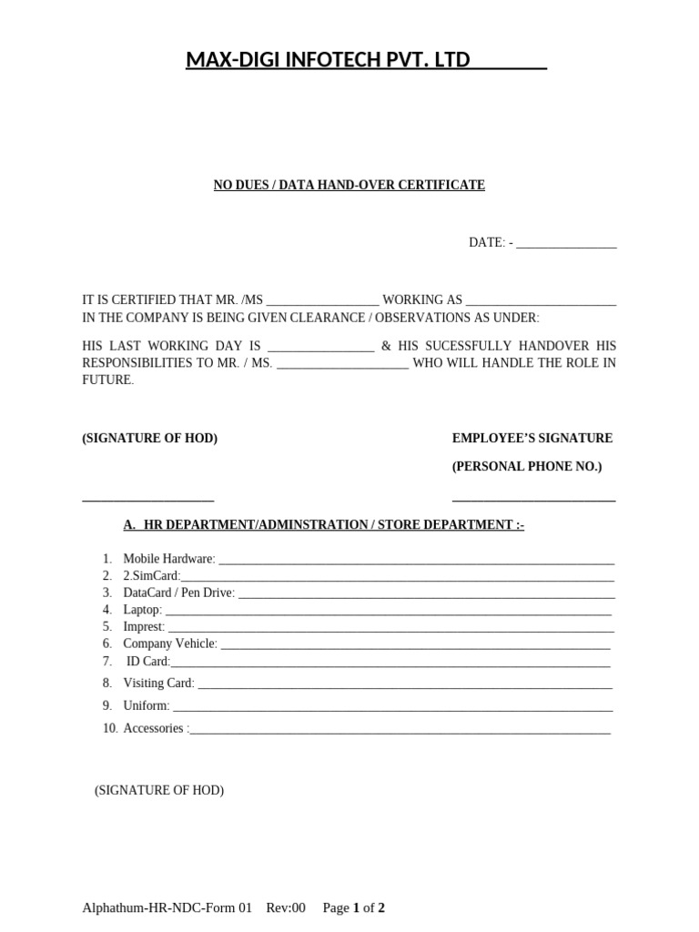 No Dues Form -Max Digi | PDF | Computer Science | Authentication