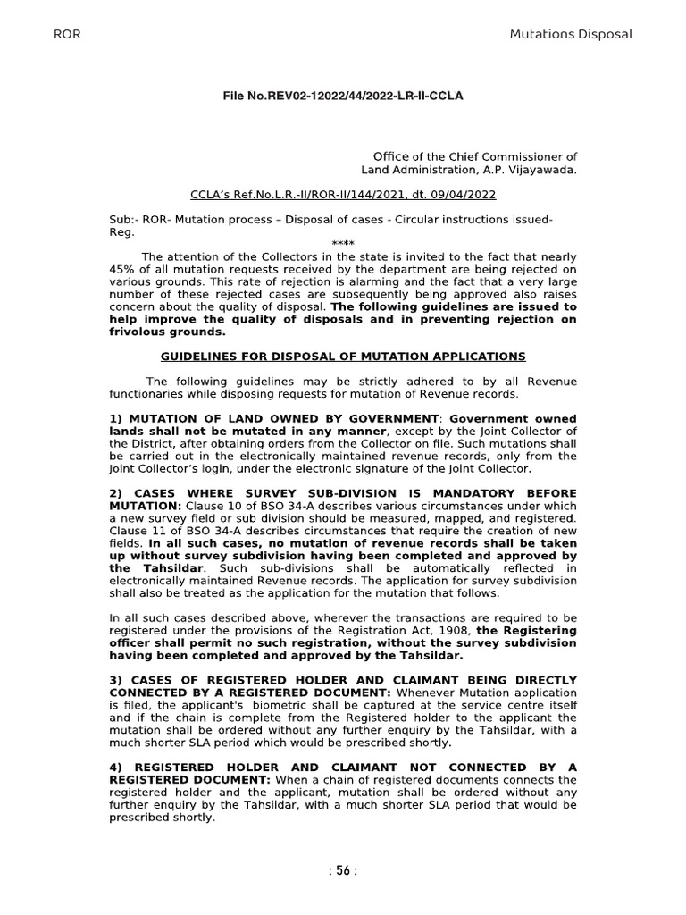 Circular - Ref.no.Lr- II Ror-II 144 2021 | PDF