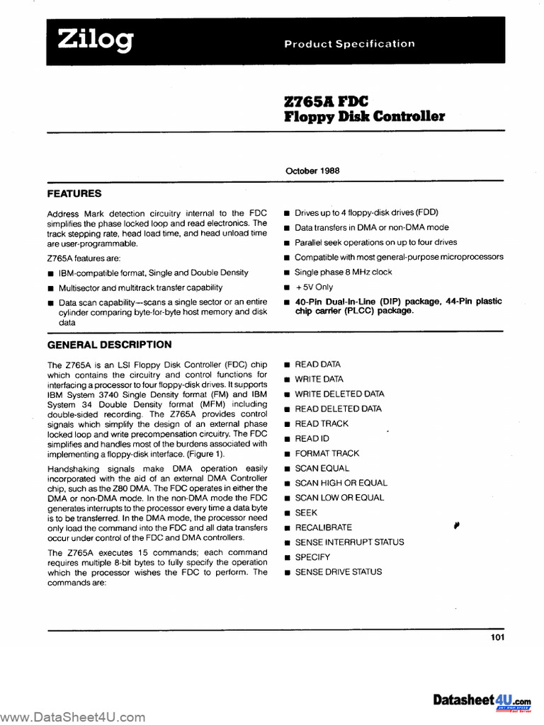 Z0765A Zilog | PDF