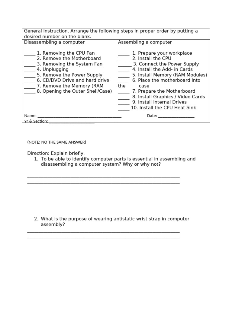 Computer Systems Servicing Summative Test | PDF
