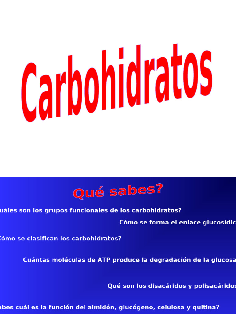 CARBOH Y PROT 25-1ppt (1) | PDF | Carbohidratos | Polisacárido