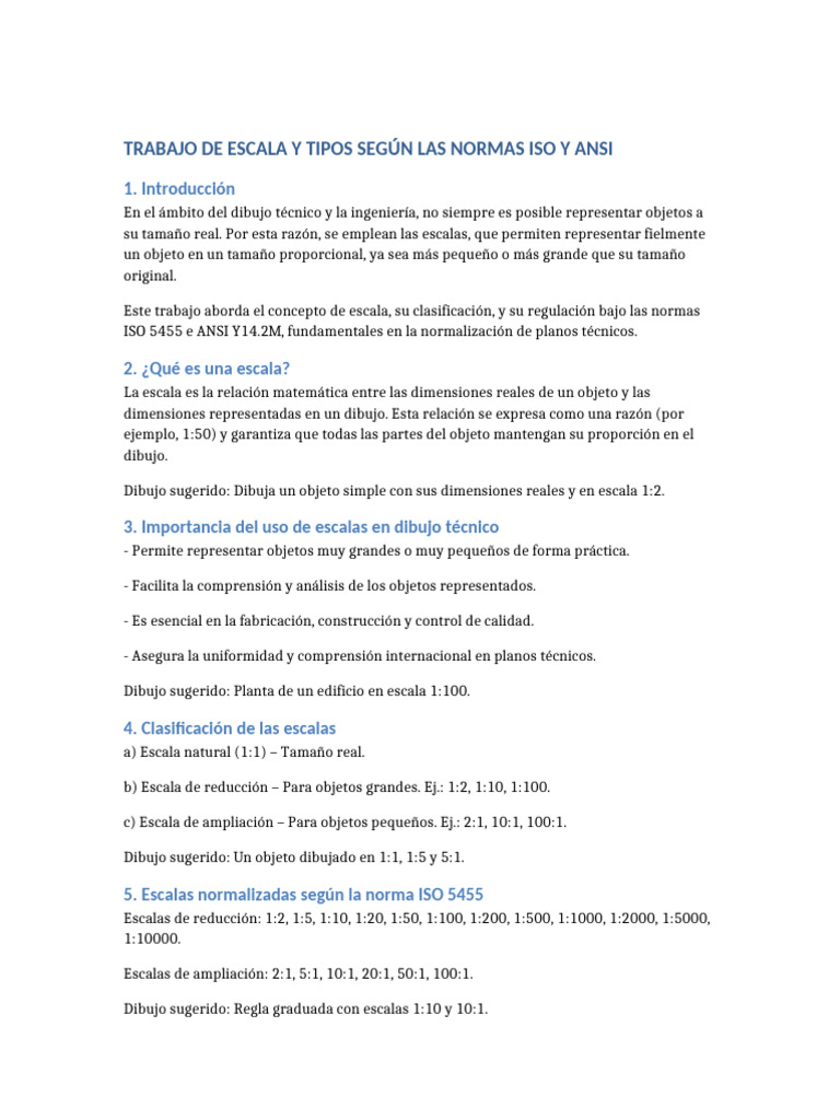 Escalas Normalizadas en Normas ISO y ANSI | PDF | Dibujo técnico | Dibujo