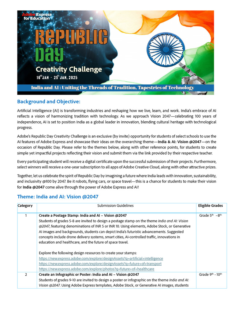 Creativity Challenge Framework and Guidelines - 14.01.2025 | PDF ...