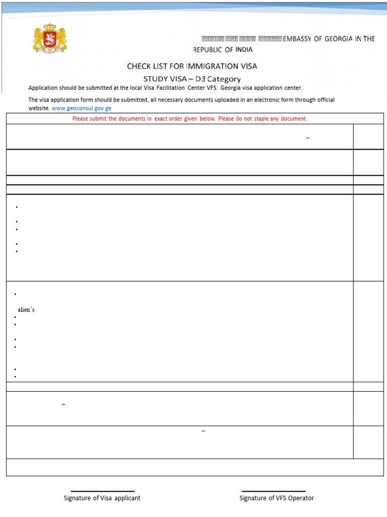 Document Checklist Study Visa d3 | PDF | Travel Visa | Government And ...