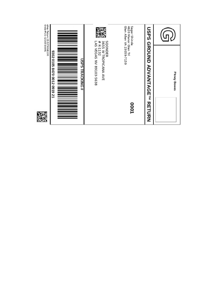 Ebay Return Shipping Label | PDF
