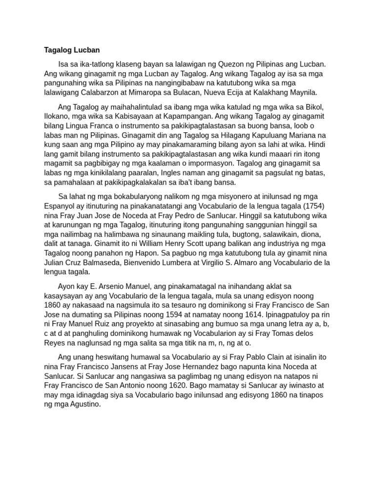 Tagalog Lucban | PDF