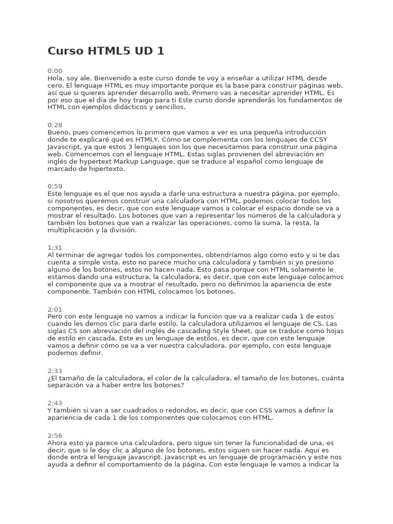 Curso Html5 Ud 1-Es-Es | PDF | HTML | Hipervínculo