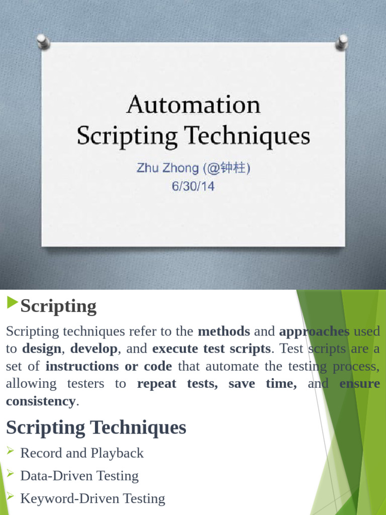 Lecture#7 Scripting Technique | PDF | Software Testing | Technology ...
