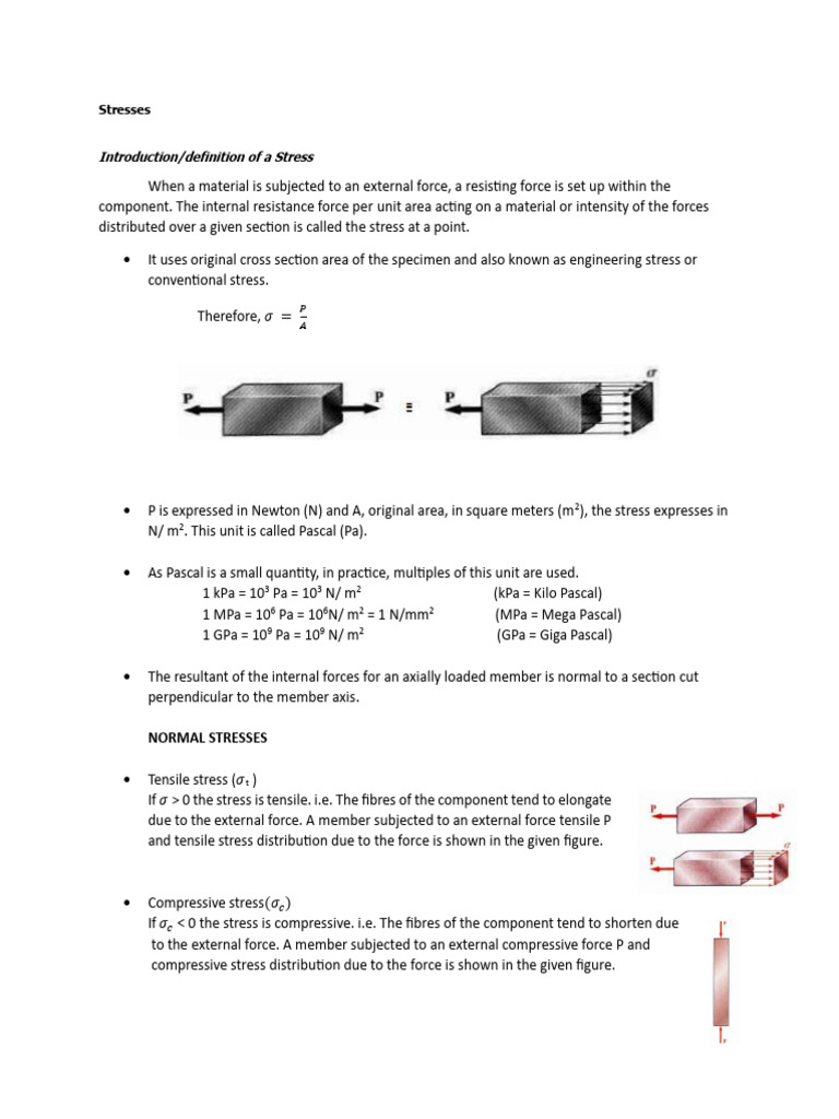 Introduction of A Stress | PDF | Pascal (Unit) | Stress (Mechanics)