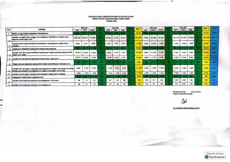 Rekap SPM Instalasi Laboratorium 2024 | PDF