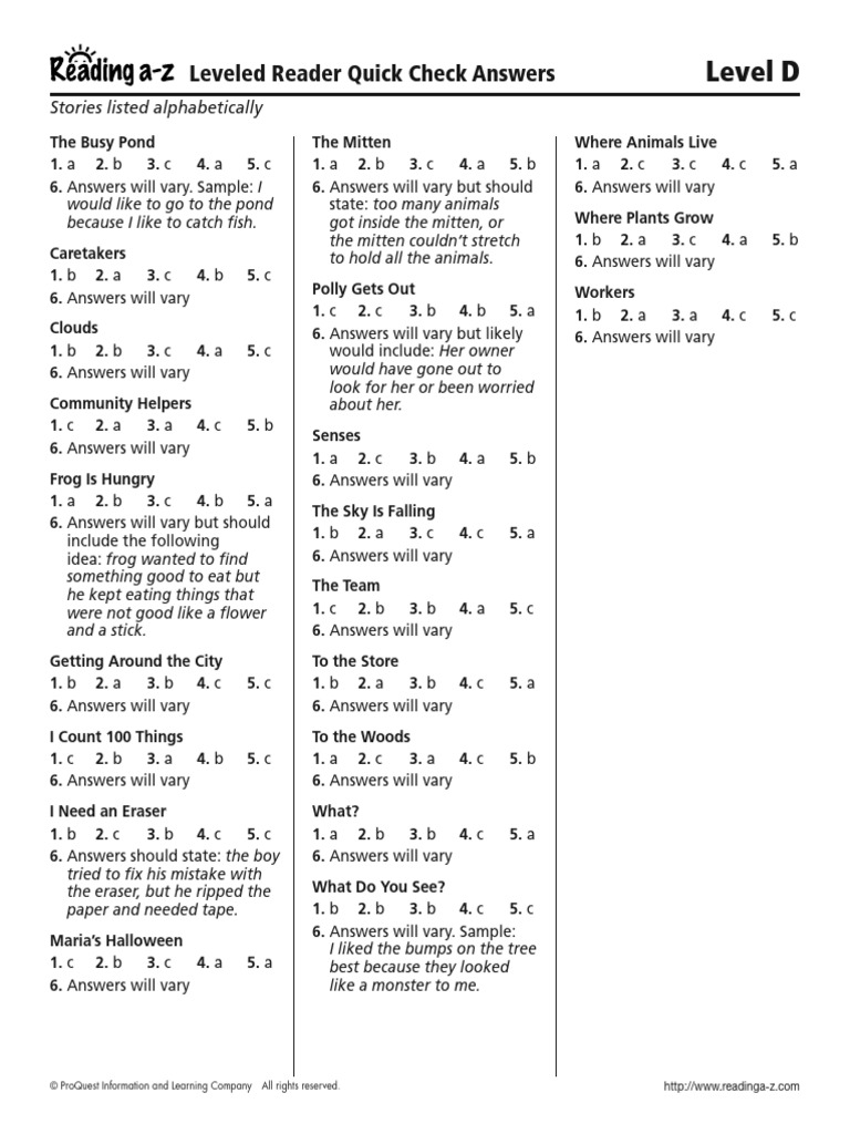 LD_Level Quick Check_answersheet | PDF