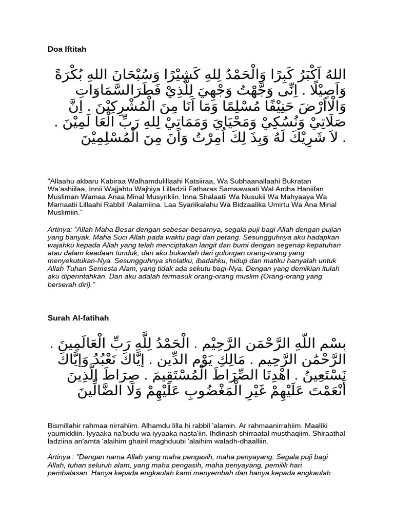 Doa Rukuk dan Bacaan Sholat | PDF