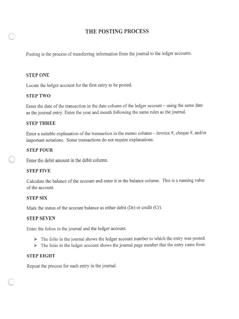 The Posting Process Handout | PDF
