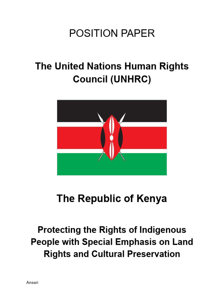 UNHRC Kenya Position Paper | PDF | Kenya | Indigenous Peoples