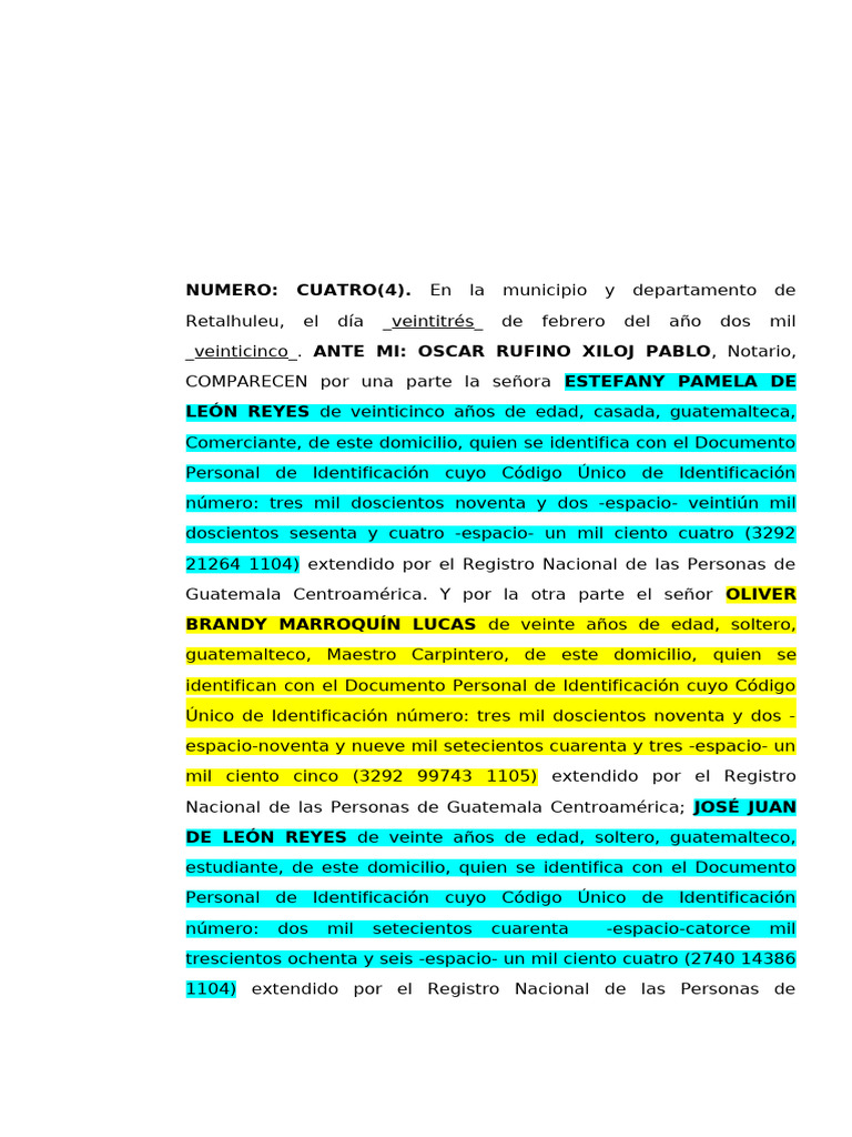 Escritura de Constitucion de Sociedad Civil para Estudiantes Umg | PDF ...