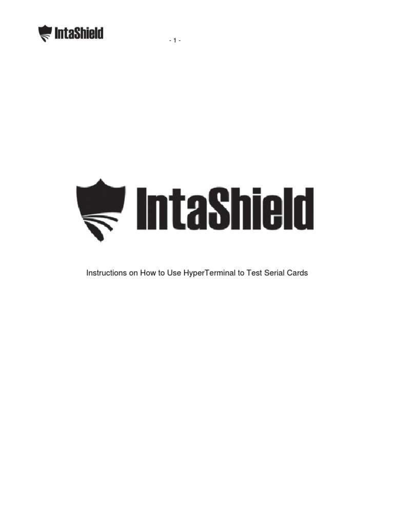 Instructions On How To Use Hyperterminal To Test Serial Cards | PDF
