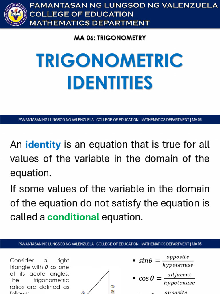 Trigonometric Identities Explained | PDF | Trigonometry | Trigonometric ...