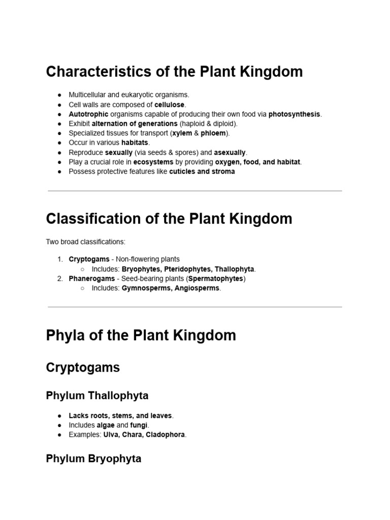 Plant Kingdom | PDF