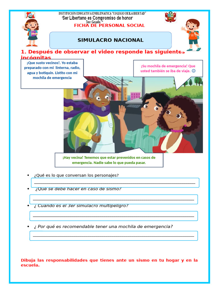 Ficha Adicional Personal Social Semana 4 Vii Unidad | PDF
