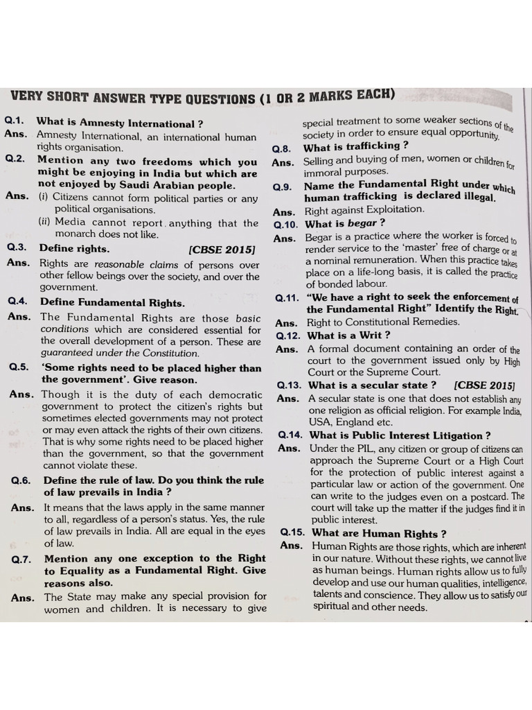 Civics Revision | PDF