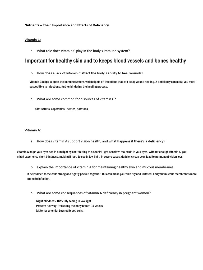 Nutrients - Importance and Effects of Deficiency | PDF | Dietary Fiber ...