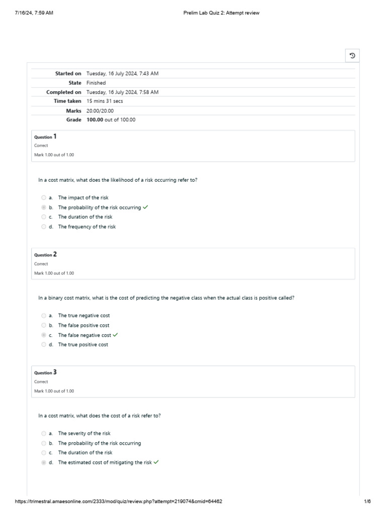 Prelim Lab Quiz 2_ Attempt review | PDF | First Order Logic | Interpretation (Logic)
