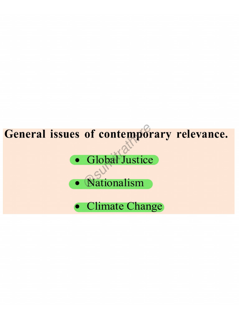 Neral Issues of Contemporary Relevance | PDF