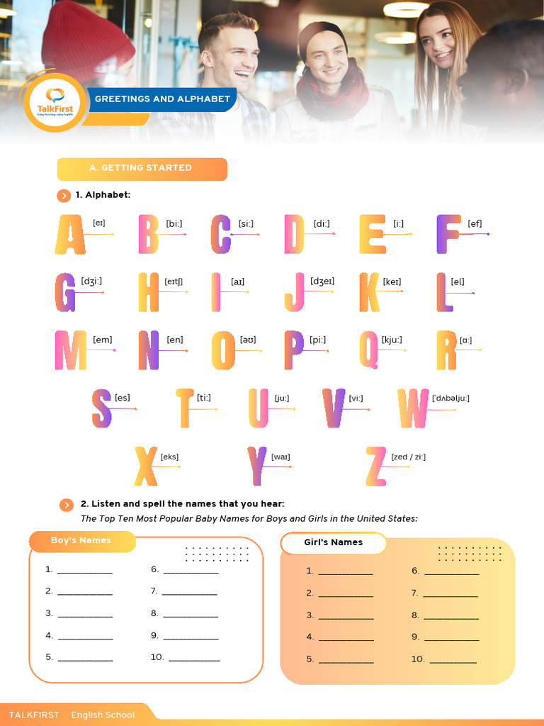 01.the Alphabet - Greetings PDF | PDF | Dialogue | Linguistics