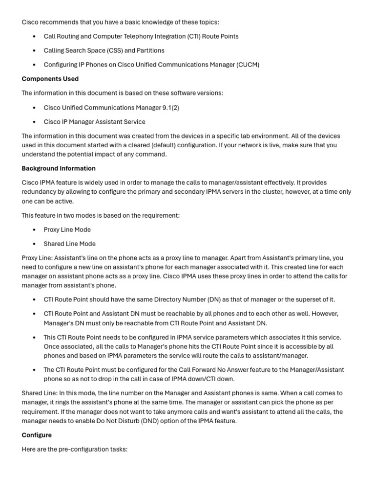 Cisco Configuracion de Cisco IP Manager IPMA | PDF | Command Line ...