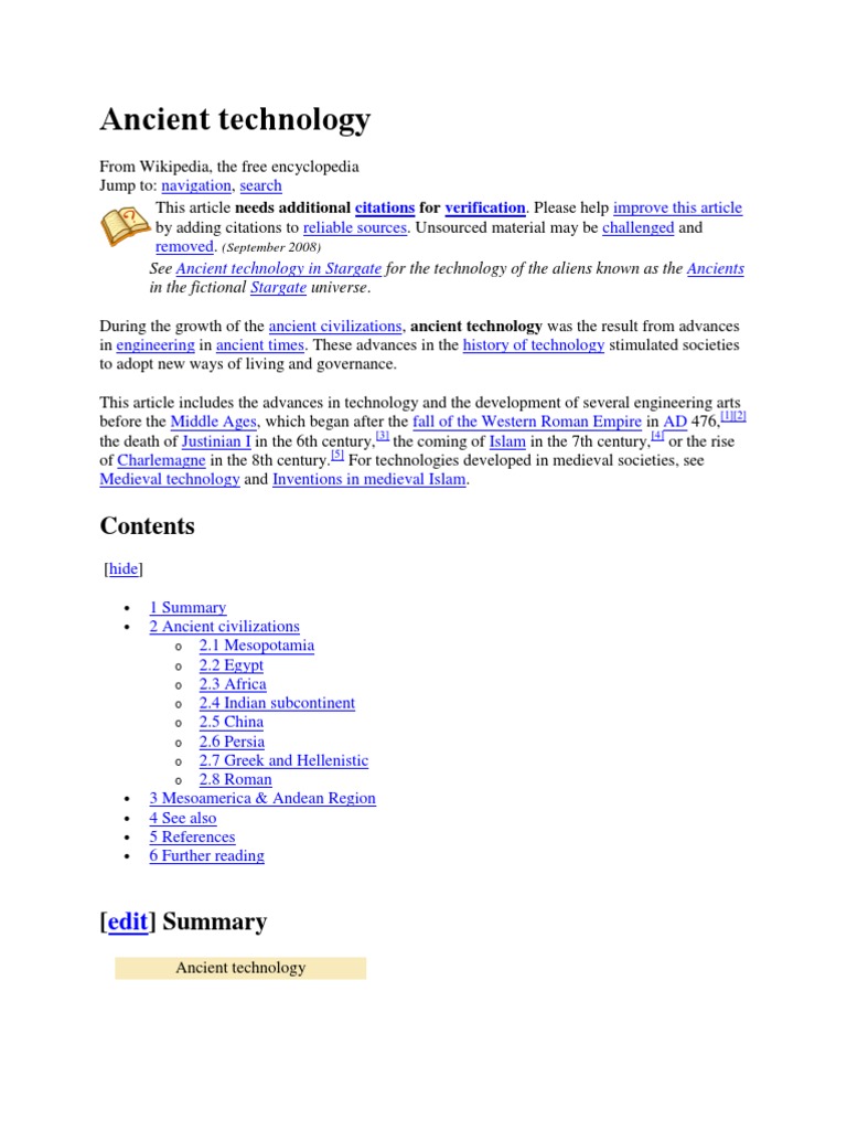 Ancient Technology | PDF | Ancient History | Mesopotamia