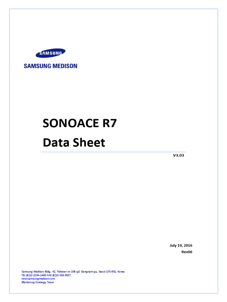 (Data Sheet) R7 - V3.03 Rev06 | PDF | Medical Ultrasound | Computer Monitor
