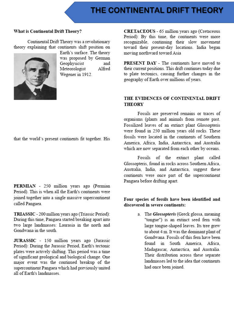 Continental-theory-Drift-notes (2) | PDF | Continent | Plate Tectonics