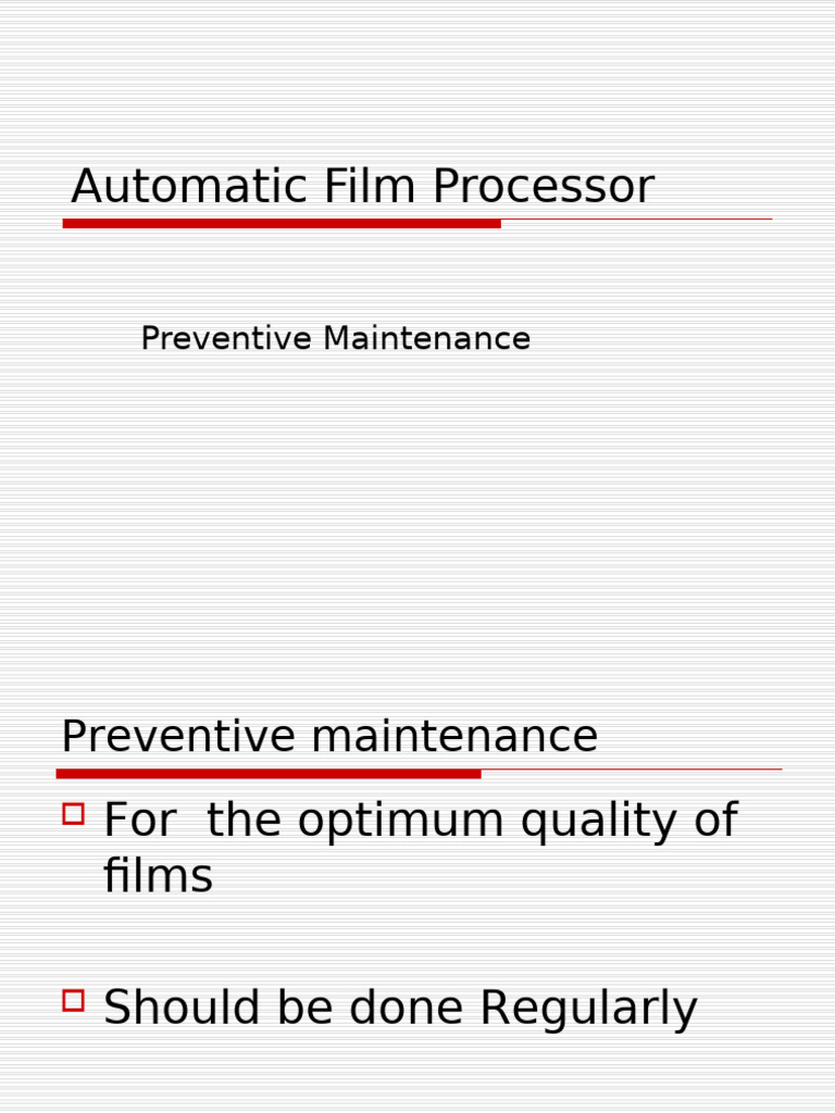 13 Maintenance (Automatic Film Processor) | PDF | Pump | Bearing (Mechanical)