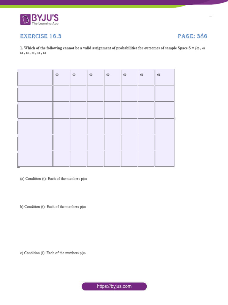 Ncert Solutions For Class 11 May22 Maths Chapter 16 Probability Exercise 16 3 | PDF | Measure ...