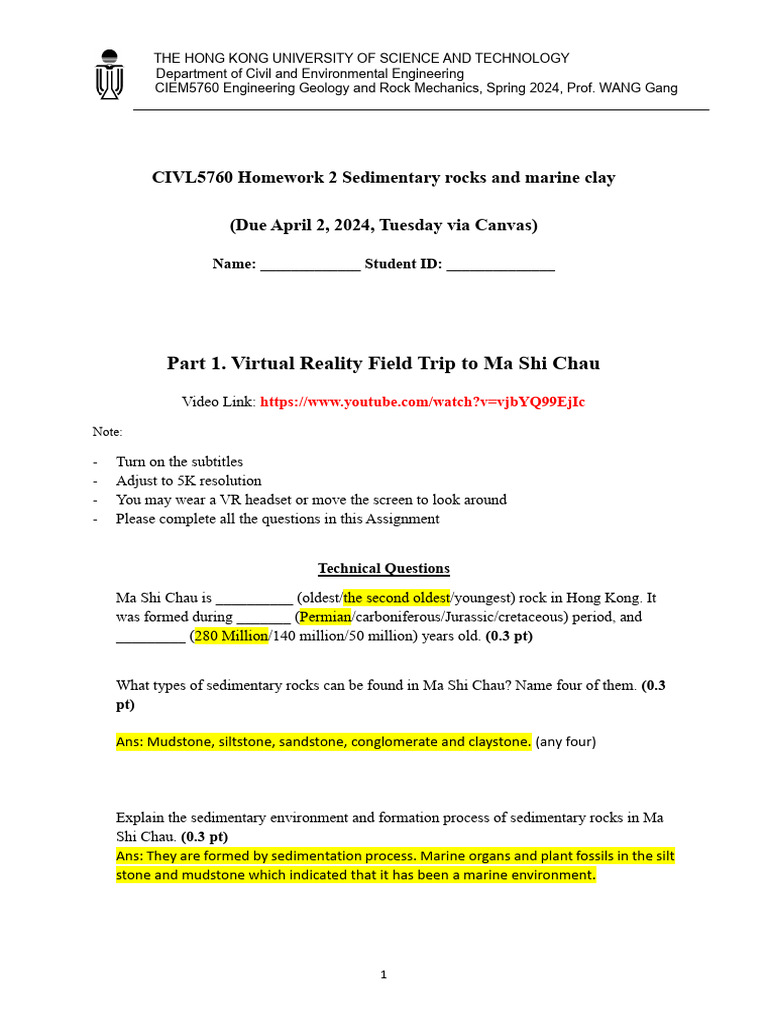 Engineering Geology Homework: VR Field Trip | PDF | Sandstone ...