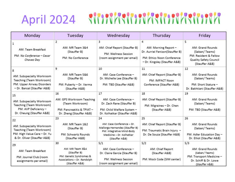April Conference Calendar | PDF | Diseases And Disorders | Human ...