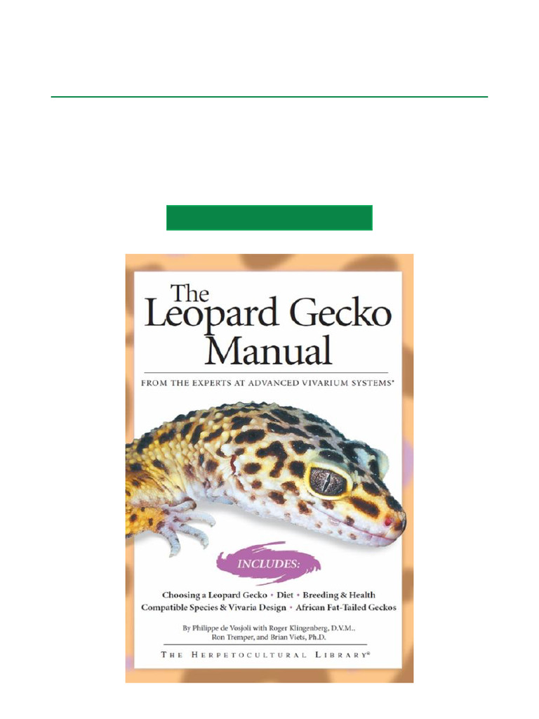 The Leopard Gecko Manual Includes African Fat Tailed Geckos Digital PDF Download | PDF
