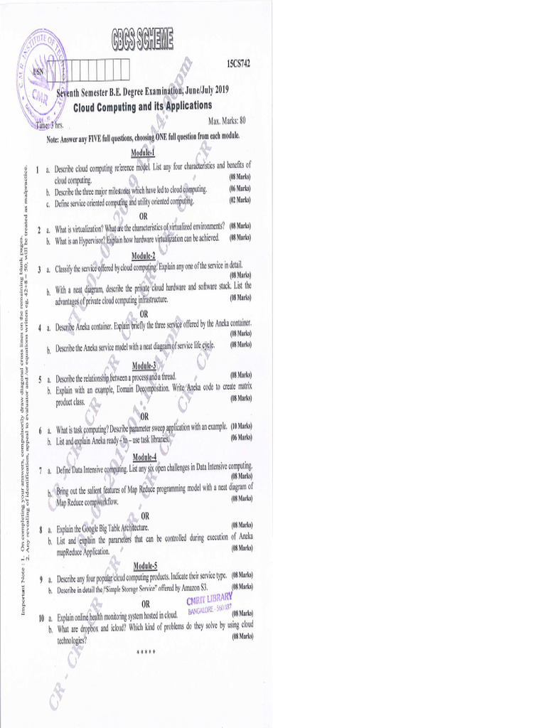 VTU Question Paper of 15CS742 Cloud Computing and Its Applications Jun ...