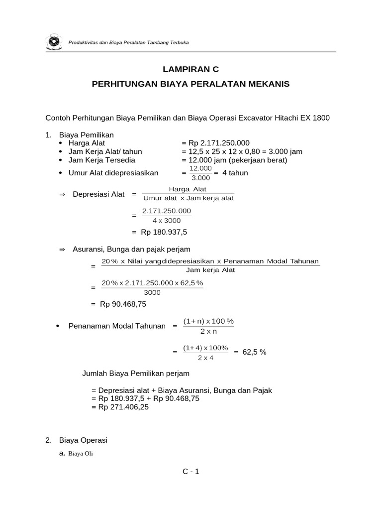 Lampiran C Biaya | PDF