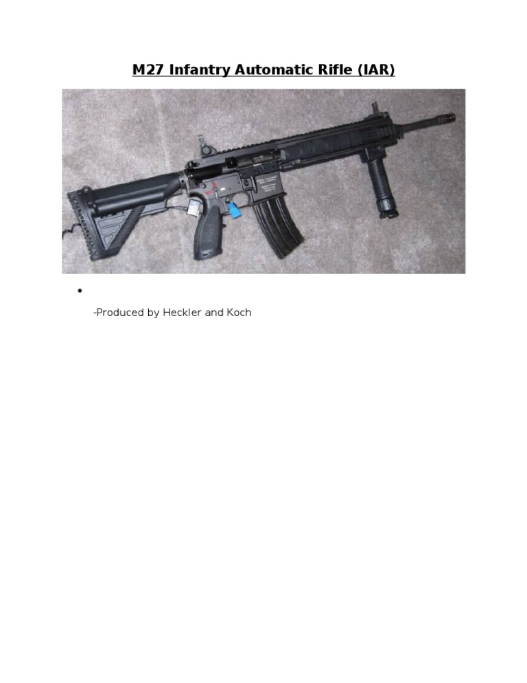 M27 Infantry Automatic Rifle | PDF | Technology & Engineering