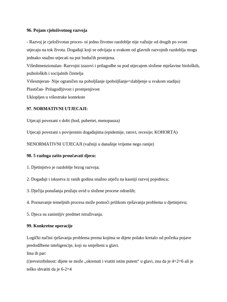 Pojam Cjeloživotnog Razvoja | PDF