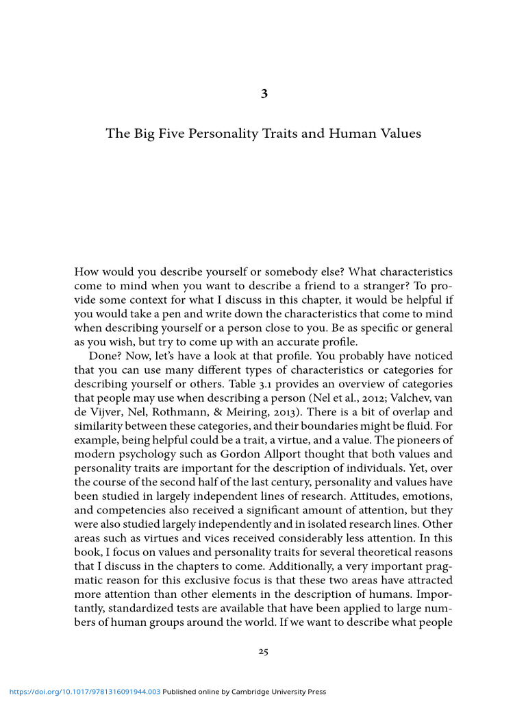 3 Big - Five - Personality - Traits - and - Human - Values | PDF ...