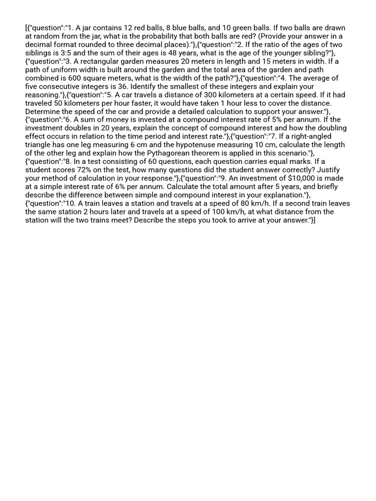 Math Problems with Solutions and Explanations | PDF