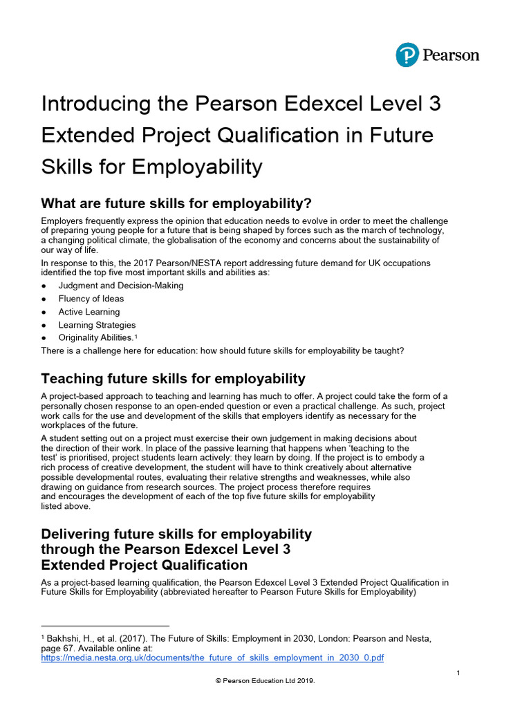 Pearson Future Skills for Employability | PDF | Learning | Curriculum
